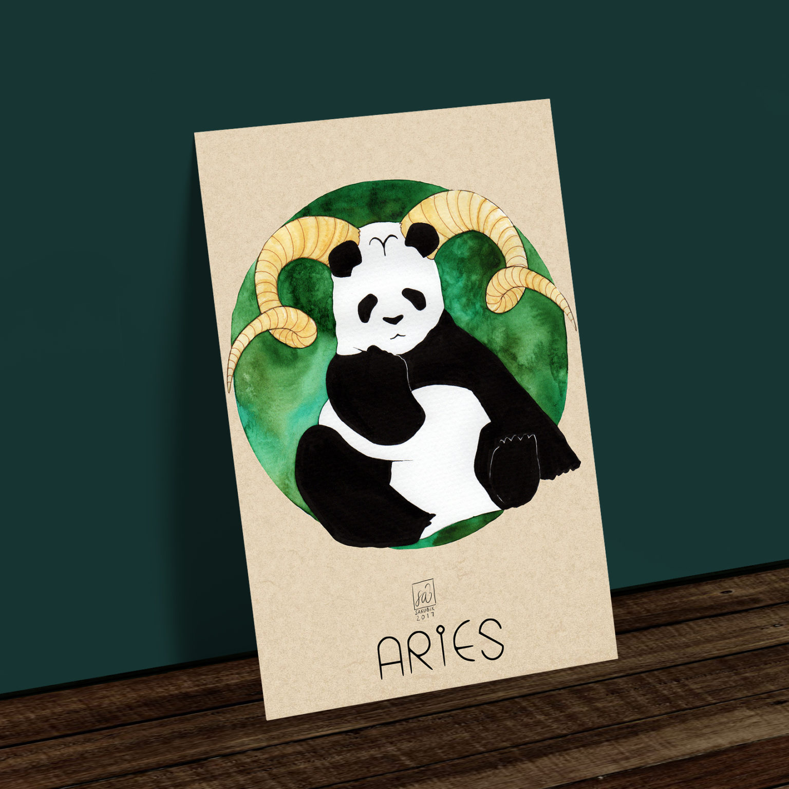 Panda Zodiac Postcard – sakubik.com